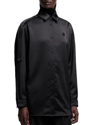 Moncler X Ee72 Edward Enninful Shirt In Satin - Black