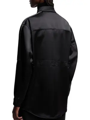 Moncler X Ee72 Edward Enninful Shirt In Satin - Black