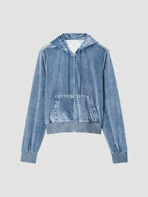 Rag & Bone Rb Miramar Velvet Zip-up Hoodie - Sutton