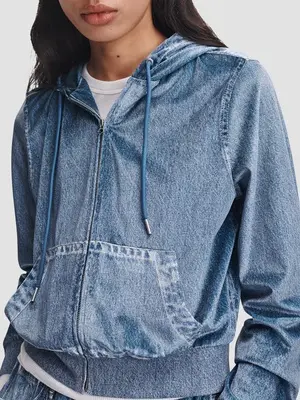 Rag & Bone Rb Miramar Velvet Zip-up Hoodie - Sutton