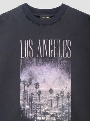 ANINE BING Miles Los Angeles Crewneck Sweatshirt - Black