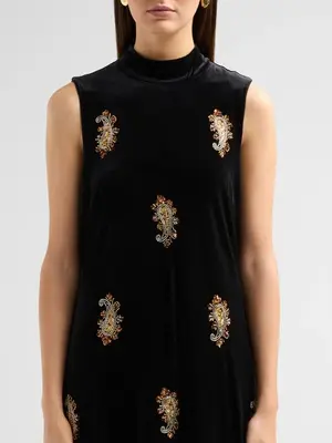 Elie Tahari The Vani Velvet Maxi Dress - Noir