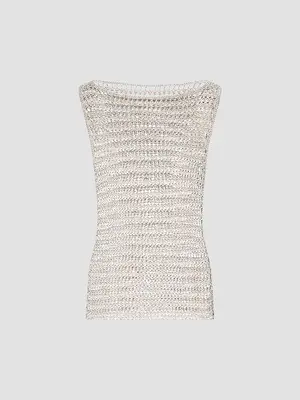 TWP Cleo Metallic Crochet Tank