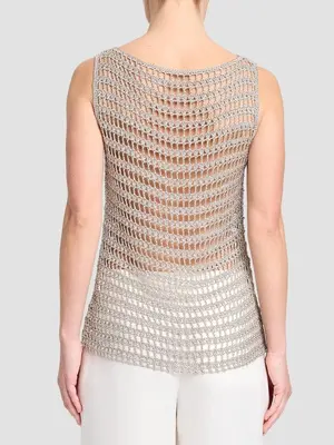 TWP Cleo Metallic Crochet Tank