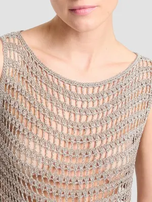 TWP Cleo Metallic Crochet Tank