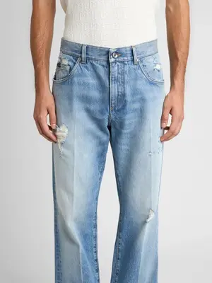 Dolce & Gabbana Orta Distressed Straight-leg Jeans