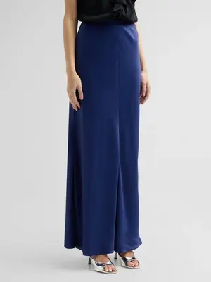 Alberta Ferretti Enver Satin Maxi Slip Skirt