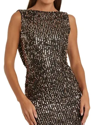 Mac Duggal Ieena 1 Sequined Cowlback Gown