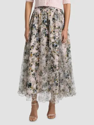 Cinq À Sept Sofia Trailing Iris Maxi Skirt