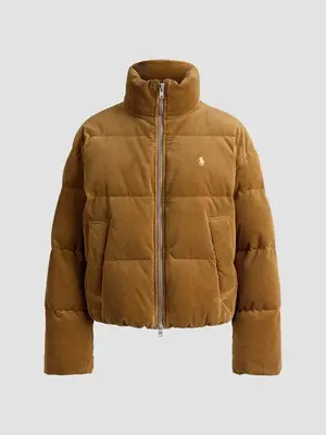 Polo Ralph Lauren Corduroy Woven Down Puffer Coat - Tan