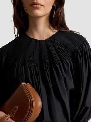 Polo Ralph Lauren Smocked Cotton-silk Top