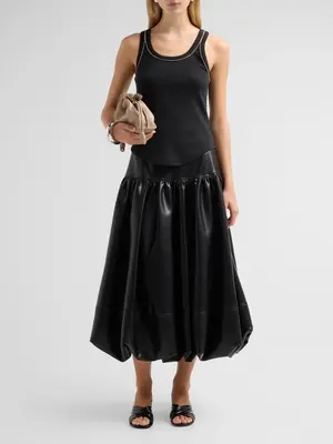 Cinq À Sept Eleanor Vegan Leather Midi Skirt