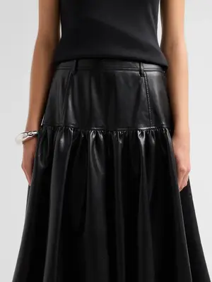 Cinq À Sept Eleanor Vegan Leather Midi Skirt