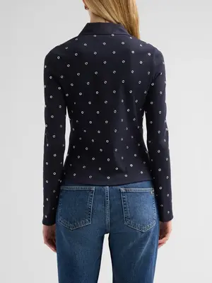 Cinq À Sept Jensyn Grommet Knit Shirt