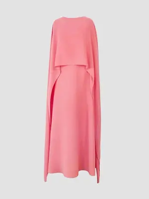 Carolina Herrera Cape Front Crepe Gown
