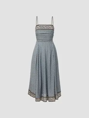 Veronica Beard Lana Printed A-line Midi-dress