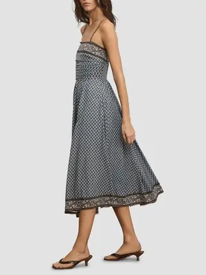 Veronica Beard Lana Printed A-line Midi-dress