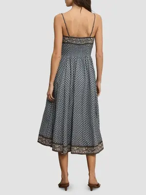Veronica Beard Lana Printed A-line Midi-dress