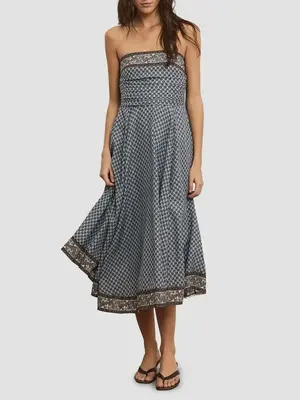 Veronica Beard Lana Printed A-line Midi-dress