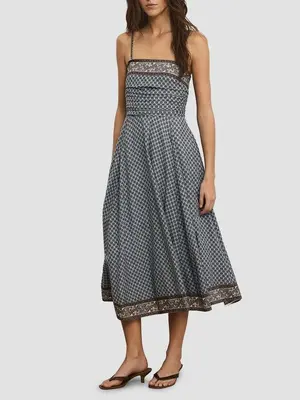 Veronica Beard Lana Printed A-line Midi-dress