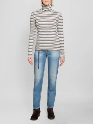Dries Van Noten Hetala Striped Turtleneck Cotton-blend Top