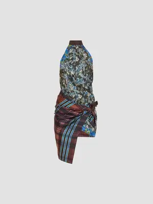 Dries Van Noten Carfy Printed Silk Halter Top - Dessin