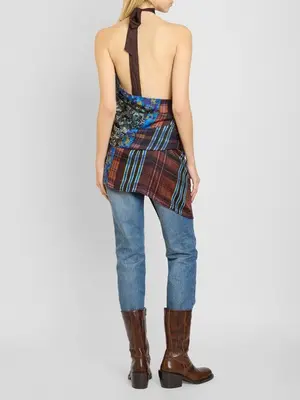 Dries Van Noten Carfy Printed Silk Halter Top - Dessin