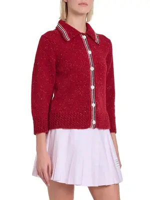 Thom Browne Hector Wool-mohair Pointelle Intarsia Cardigan