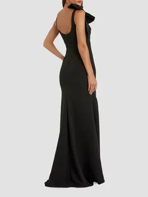 Mac Duggal Bow-detail Crepe A-line Gown