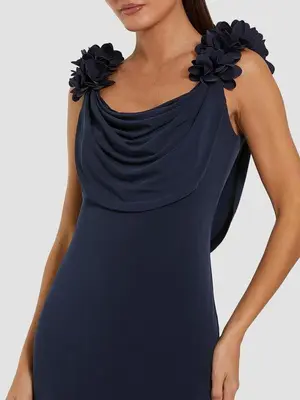 Mac Duggal Ieena Jersey Cowlneck Gown
