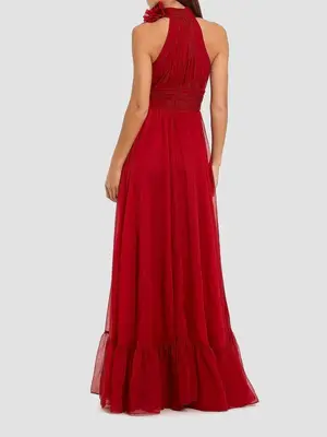 Mac Duggal Sleeveless Floral Chiffon Gown