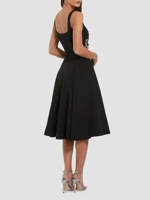 Mac Duggal Crystal-embellished Cut-out Crepe Cocktail Dress