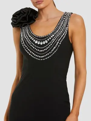 Mac Duggal Beaded Scoopneck Column Gown