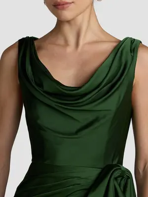 Mac Duggal Charmeuse Sleeveless Cowlneck Gown