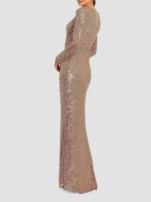 Mac Duggal Ieena Sequined Column Gown