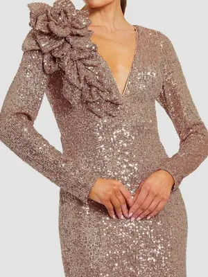 Mac Duggal Ieena Sequined Column Gown