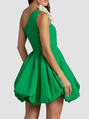 Mac Duggal Appliqué Faille Bubble-hem Minidress