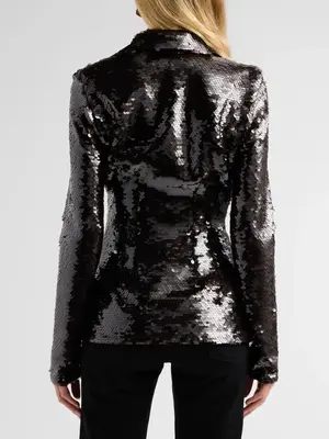 LAQUAN SMITH Sequin Button-up Blouse