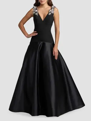 Mac Duggal Embellished Crepe & Satin Ball Gown