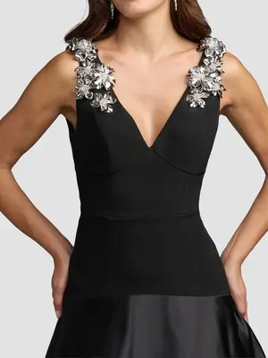 Mac Duggal Embellished Crepe & Satin Ball Gown