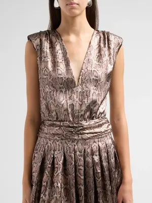 Ramy Brook Crystal Snake V-neck Mini Dress