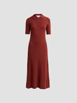 Prabal Gurung Rib-knit Midi Dress - Rust