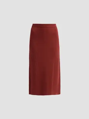 Prabal Gurung Rib Knit Midi Skirt - Rust