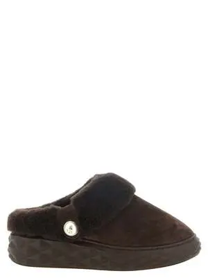 JIMMY CHOO Diamond Maxi Mule' Sabots - Brown
