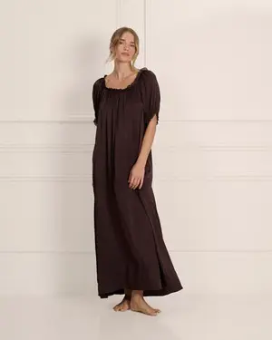 IF ONLY IF Ophelia Nightgown - Chocolate