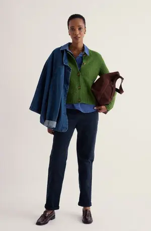 SEASALT CORNWALL Dawson Pick Merino Wool Blend Cardigan - Grassland