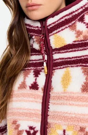 The Upside Harlow Fleece Quarter Zip Pullover - Abstract