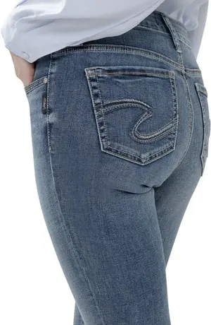 SILVER JEANS CO. Elyse Curvy Mid Rise Skinny Jeans