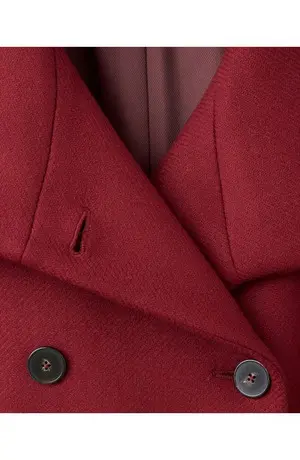 Mango Sirenita Belted Wool Blend Coat - Red