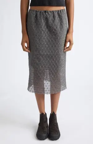 Cecilie Bahnsen Bria Meadow Embroidery Cotton Blend Skirt